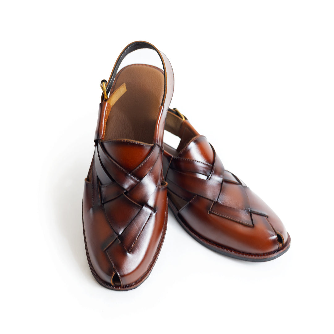 HANDMADE SMART NOROZI CHAPPAL SHINY BROWN – Handmade Mafia