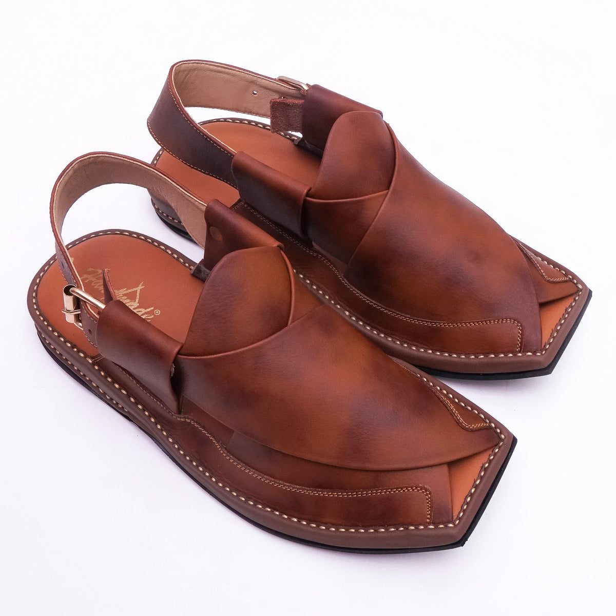 Article M-005 exquisite craftsmanship of Brown Zalmi handmade Chappal ...